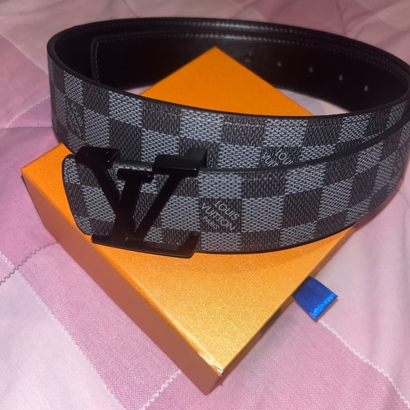 Louis Vuitton | Bags | Louis Vuitton Mens Black Checkered Belt | Poshmark